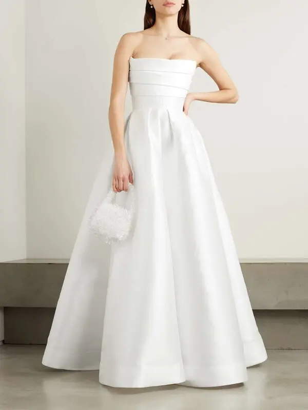 Alex Perry Isobel Strapless Draped Satin-faille Gown