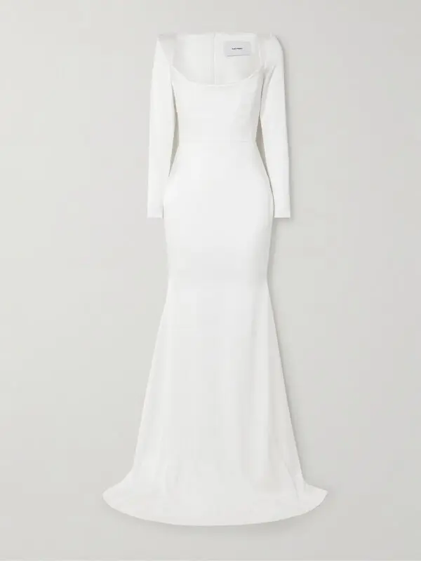 Alex Perry Satin-crepe Gown - White