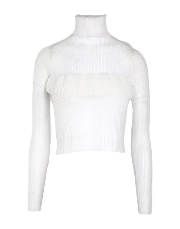 MSGM Embellished Knit Top - White