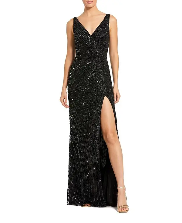 Mac Duggal Embellished Sleeveless Gown - Black
