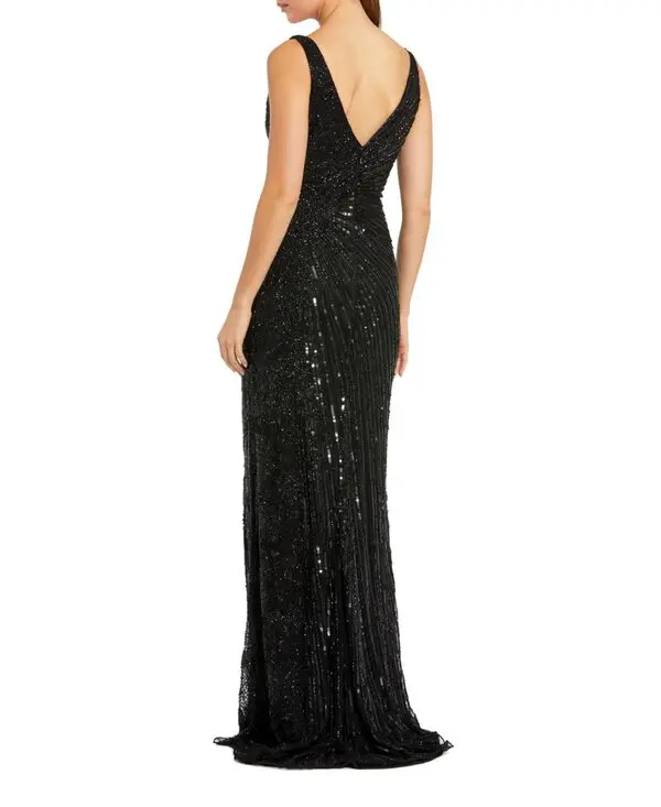 Mac Duggal Embellished Sleeveless Gown - Black