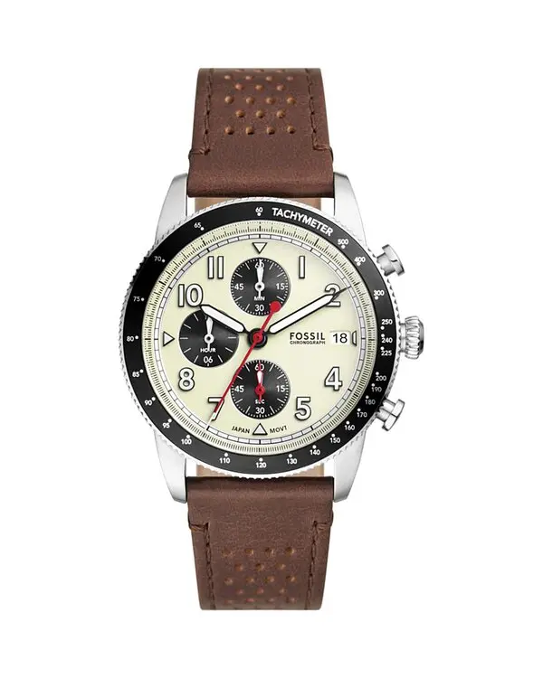 Fossil Sport Tourer Chronograph, 42mm - Cream/brown