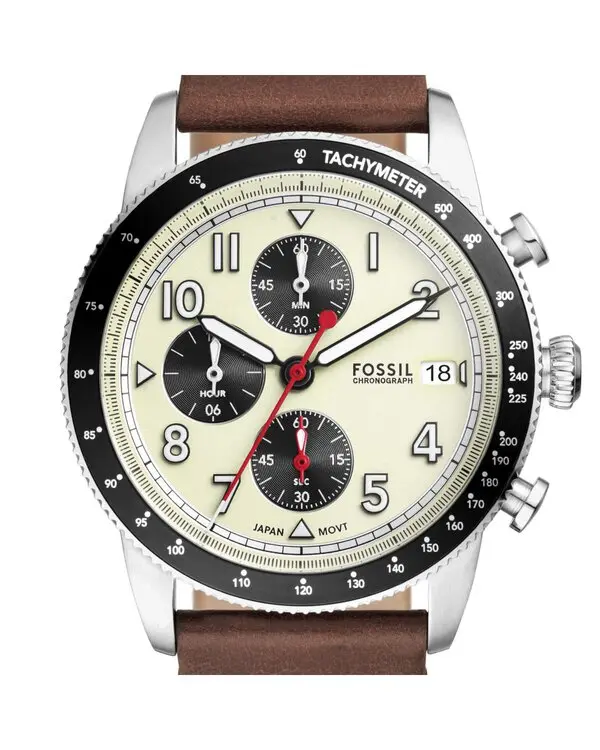 Fossil Sport Tourer Chronograph, 42mm - Cream/brown