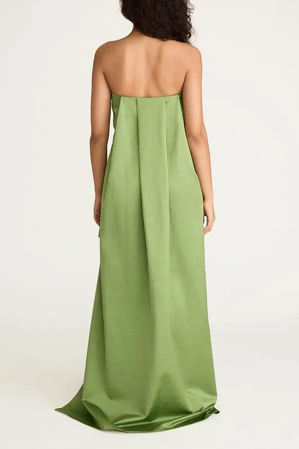 Rebecca Taylor Slub Sateen Mini Dress With Train In Green - 40% Off |  Editorialist