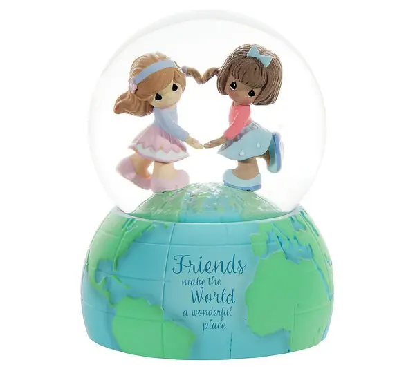 PRECIOUS MOMENTS Friends Make The World Musical Snow Globe - One-color