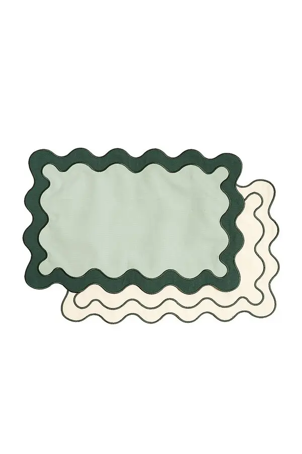 BUSINESS & PLEASURE Placemat Set Of 4 In Green - Riviera Green