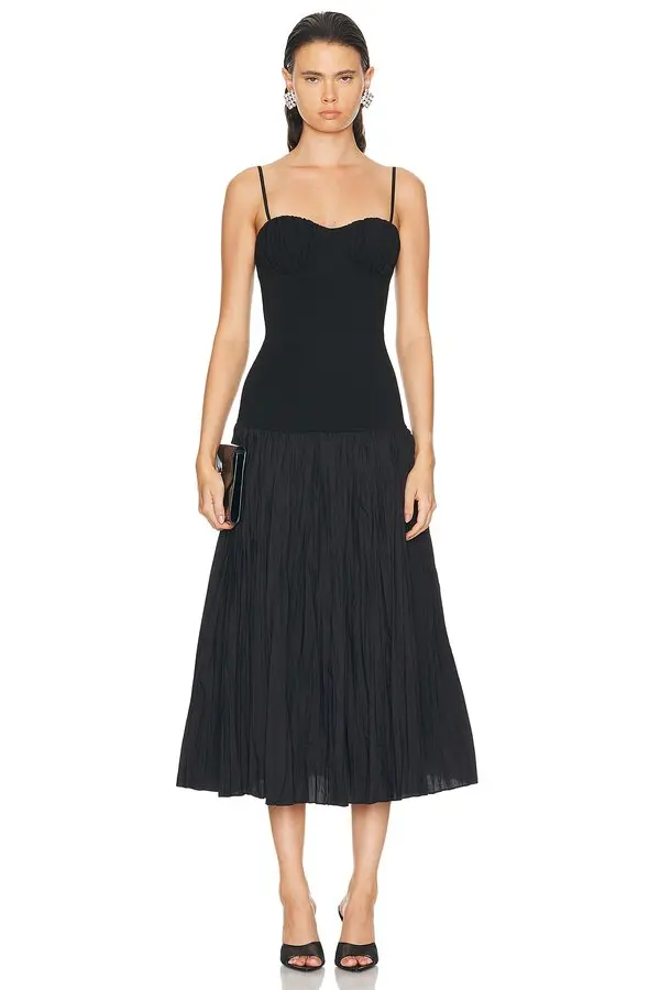 nicholas drenica drop waist corset midi dress NICHOLAS Drenica Drop Waist Corset Midi Dress
