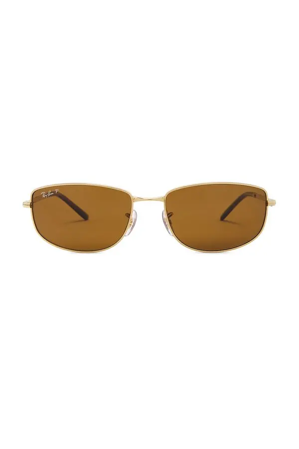 Ray-ban Polarized Oval Sunglasses - Brown