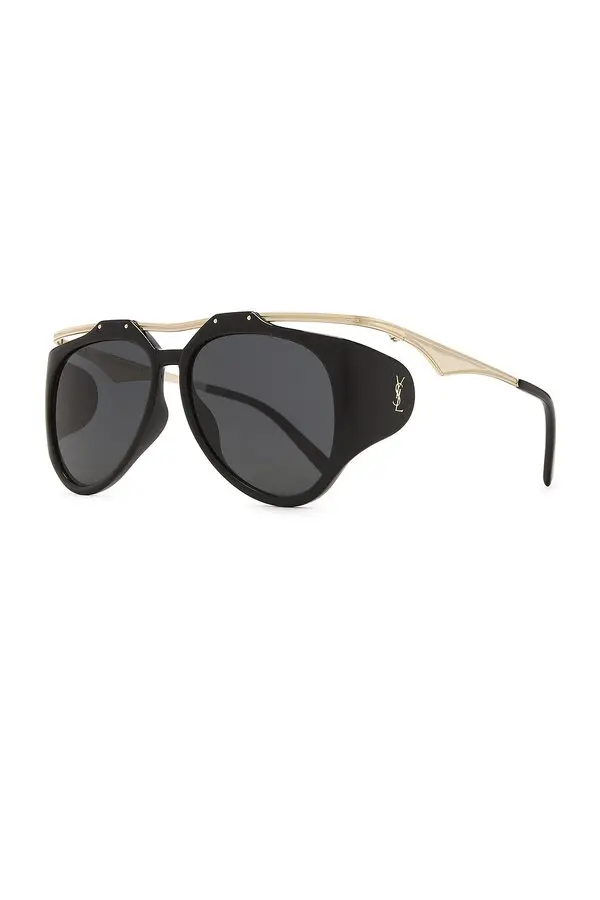 Saint Laurent Sl M137 Amelia Sunglasses - Black & Gold