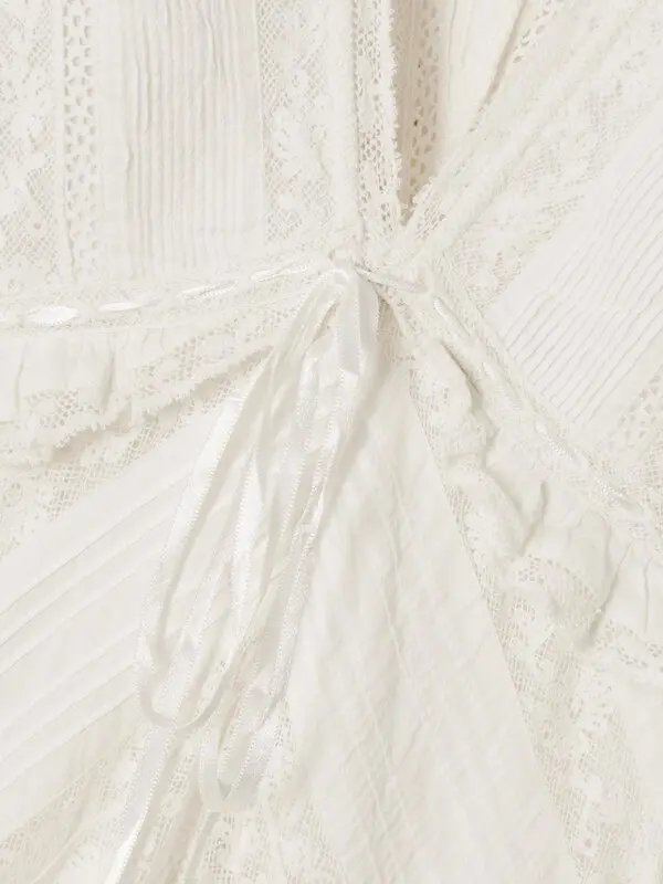 Loveshackfancy Weil Pintucked Lace-Trimmed Cotton Maxi Dress In White - 50%  Off | Editorialist