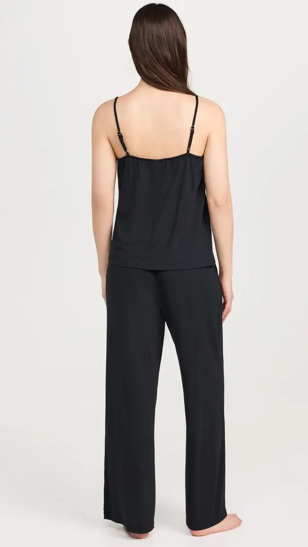 Eberjey Gisele Tencel Modal Cami & Pant Pajama Set - Black