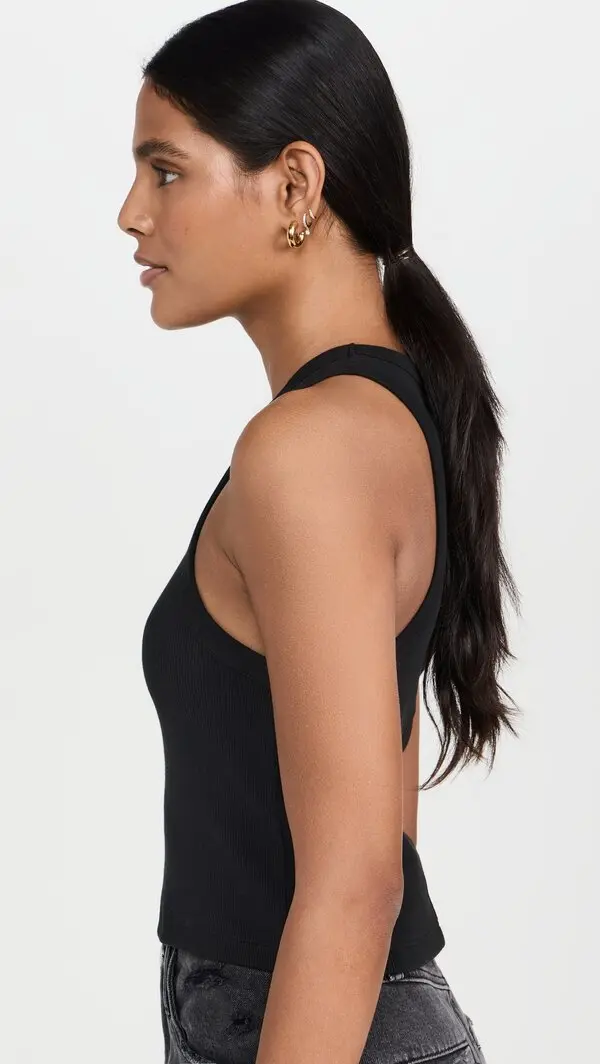 Sold Out NYC Cropped Ribbed Tank - Black