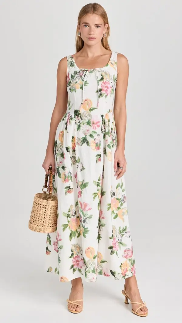 Tach Shisha Linen Maxi Dress In Floral - 50% Off | Editorialist