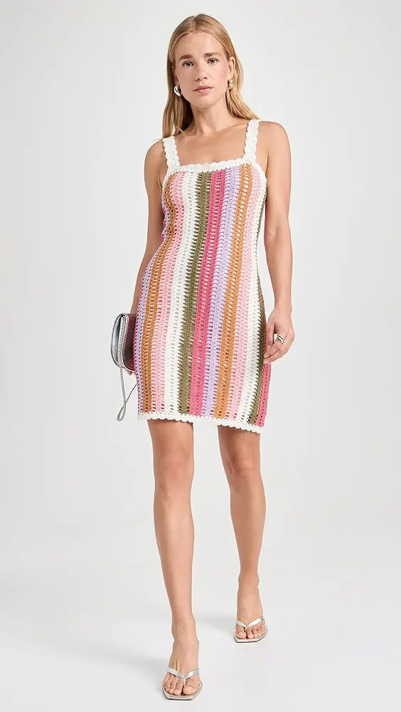 white christmas dresses LEONE CROCHET MINI DRESS - Stylish and Chic
