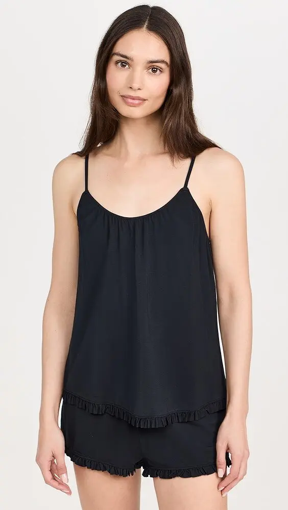 Eberjey Gisele Tencel Modal Cami & Short Pajama Set - Black