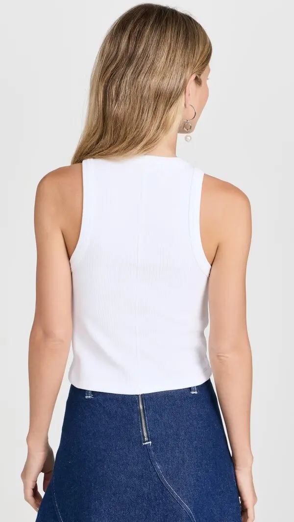 Sold Out NYC Cropped Ribbed Tank - White