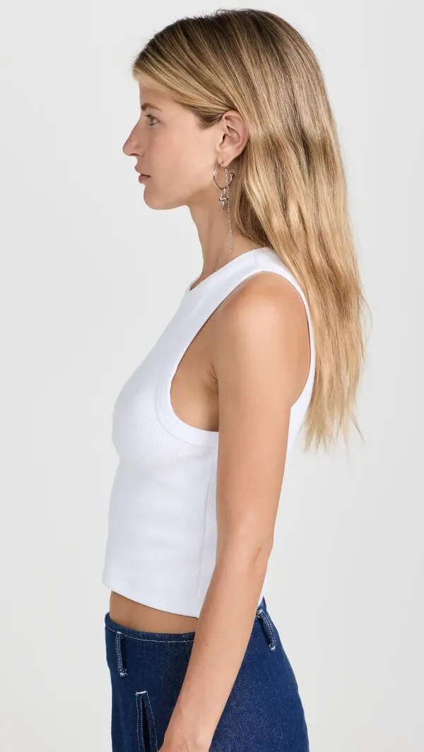 Sold Out NYC Cropped Ribbed Tank - White