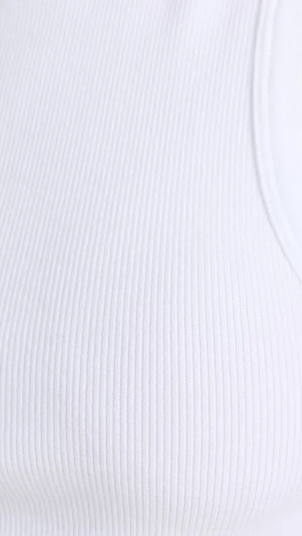 Sold Out NYC Cropped Ribbed Tank - White