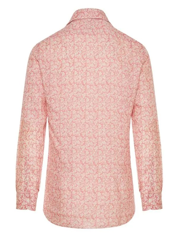 BARBA NAPOLI Floral-print Linen Shirt - Red