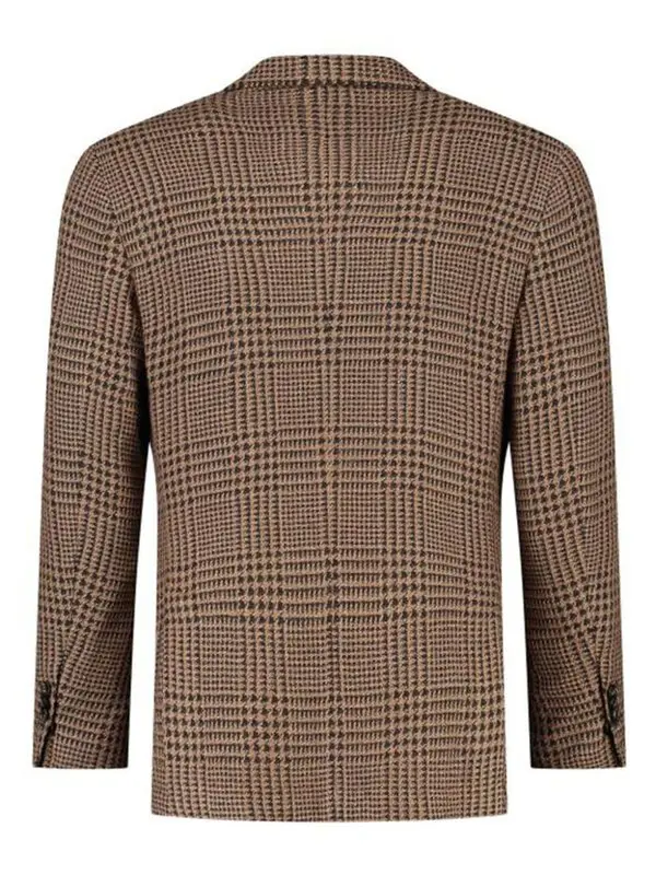 LARDINI Brooch-detail Single-breasted Blazer - Brown