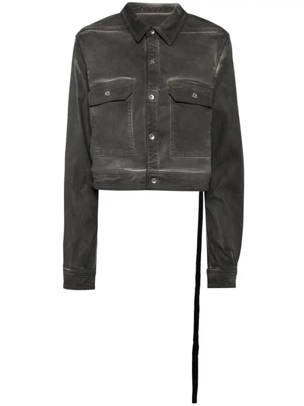 Rick Owens Cape-sleeve Denim Jacket - Grey