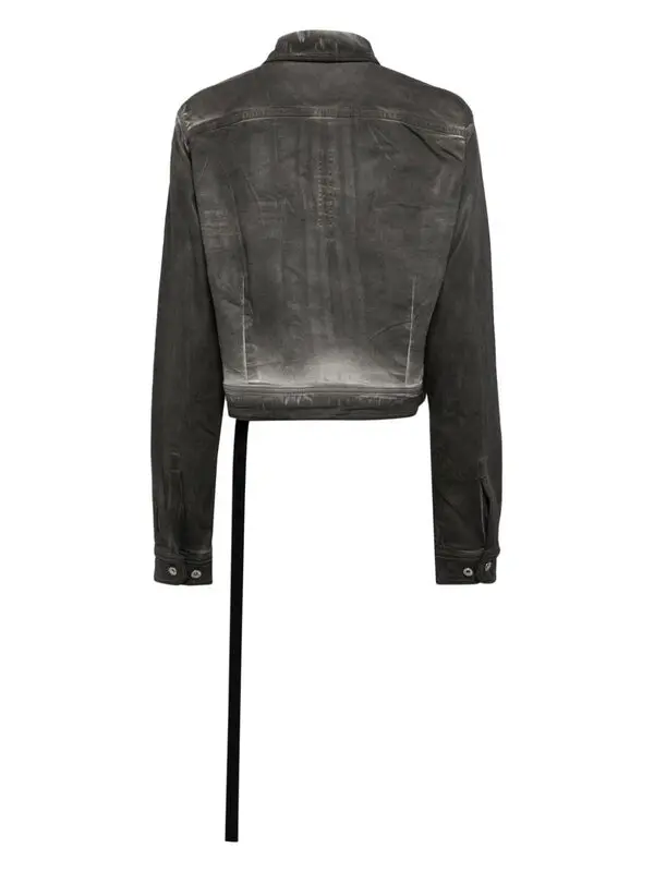 Rick Owens Cape-sleeve Denim Jacket - Grey