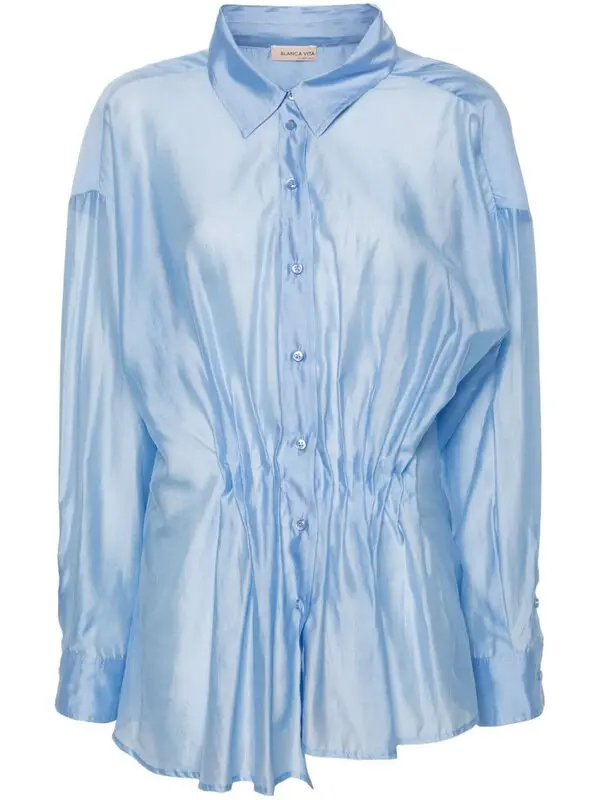 BLANCA VITA Pleated Shirt