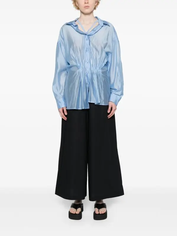 BLANCA VITA Pleated Shirt