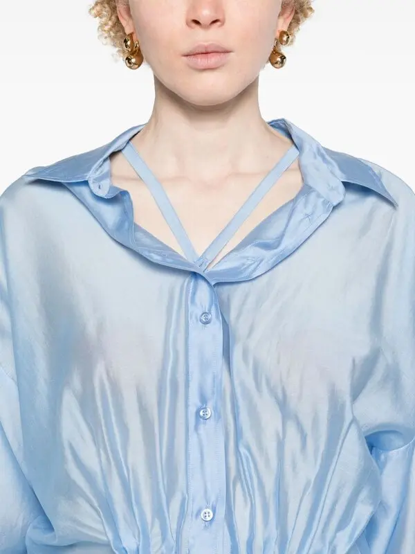 BLANCA VITA Pleated Shirt