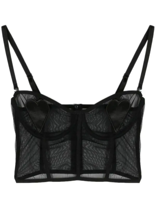 Fiorucci Semi-sheer Mesh Top - Black