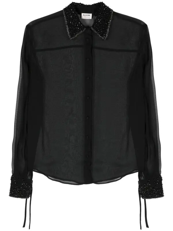 BLUGIRL Bead-detailing Chiffon Blouse