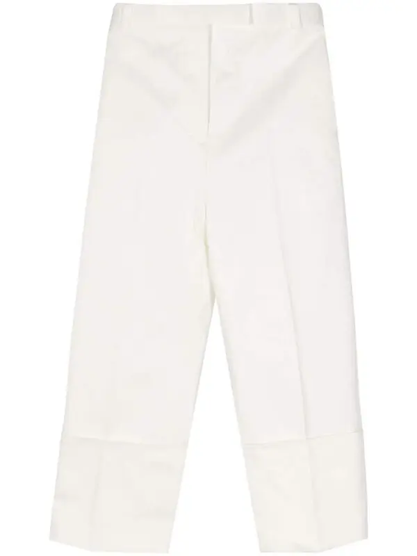 Thom Browne Pressed-crease Tapered Trousers - White