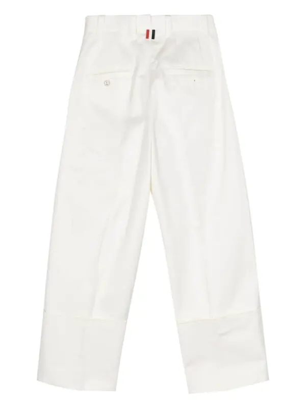 Thom Browne Pressed-crease Tapered Trousers - White