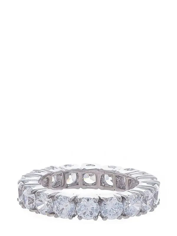 FANTASIA BY DESERIO 14kt Gold Vermeil Simulated Diamond Eternity Ring - Silver
