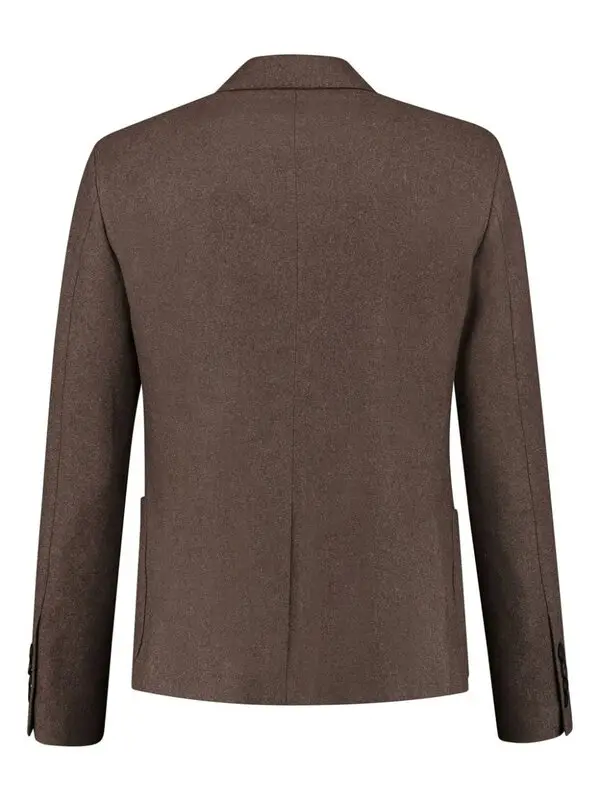 LARDINI Brooch-detail Single-breasted Blazer - Brown