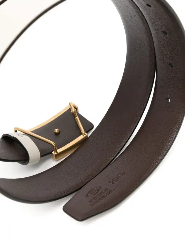 TOD'S T Timeless Reversible Belt - White