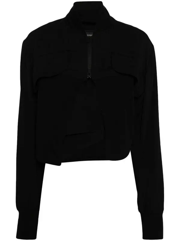 Yohji Yamamoto Layered Cropped Bomber Jacket