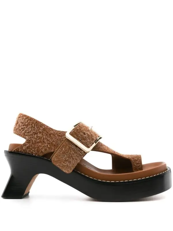 Loewe 70mm Ease Brushed-suede Sandals - Brown