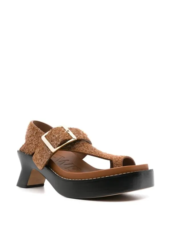Loewe 70mm Ease Brushed-suede Sandals - Brown