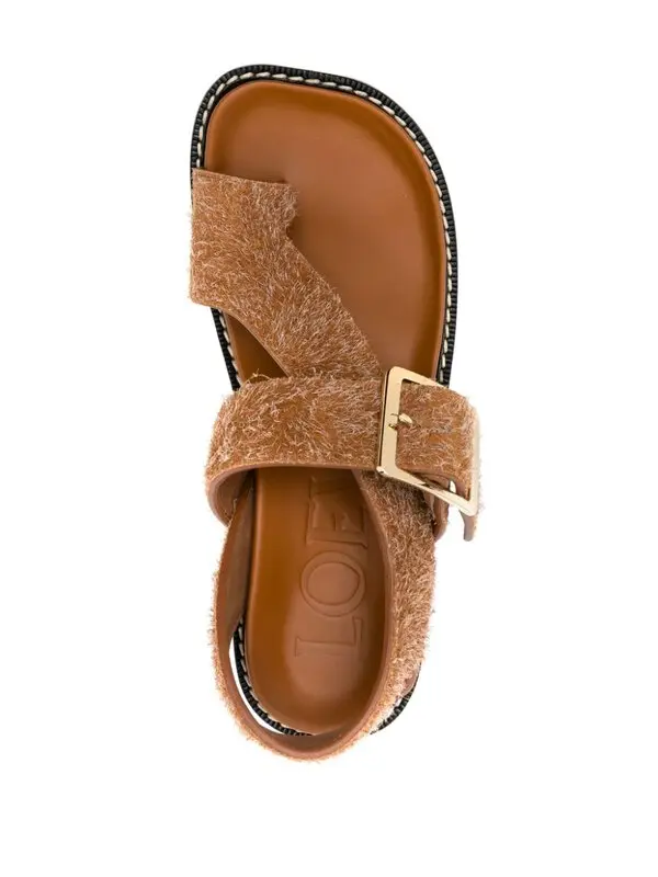 Loewe 70mm Ease Brushed-suede Sandals - Brown