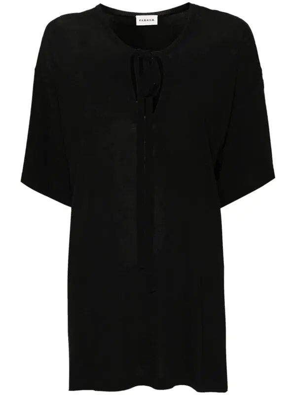 P.a.r.o.s.h Pussy-bow Knitted Top - Black