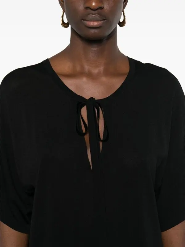 P.a.r.o.s.h Pussy-bow Knitted Top - Black