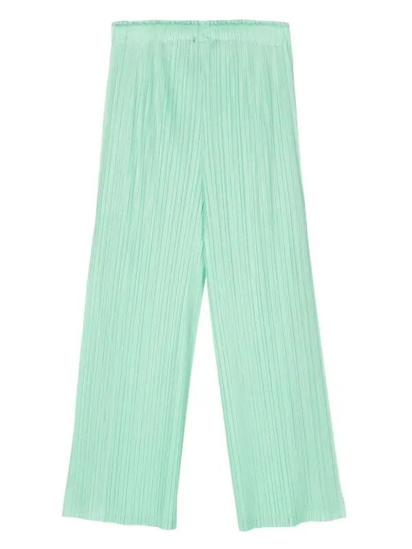 Issey Miyake Pleated Cropped Trousers - Green