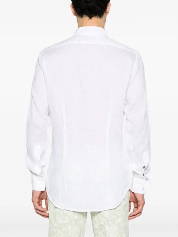 DELL'OGLIO Band-collar Linen Shirt