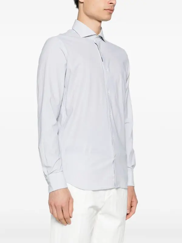 DELL'OGLIO Striped Spread-collar Shirt