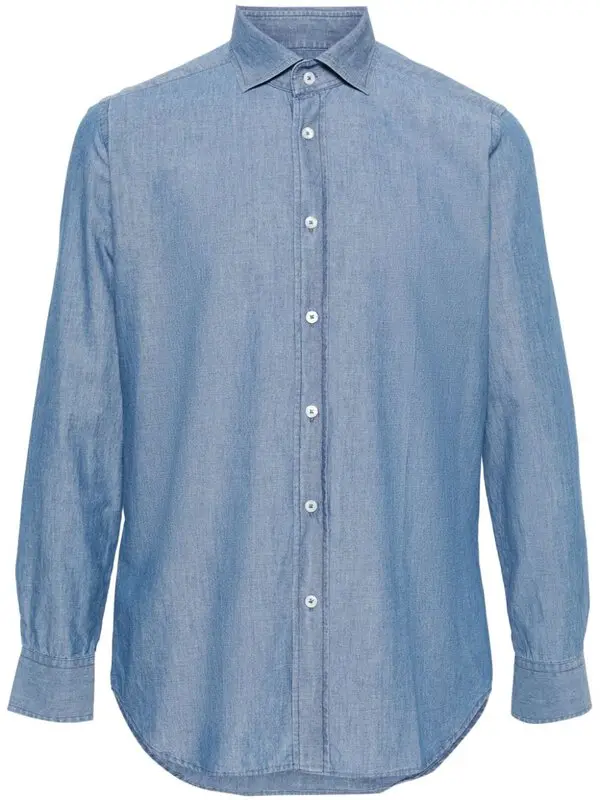 DELL'OGLIO Spread-collar Cotton Shirt