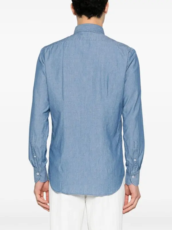 DELL'OGLIO Spread-collar Cotton Shirt