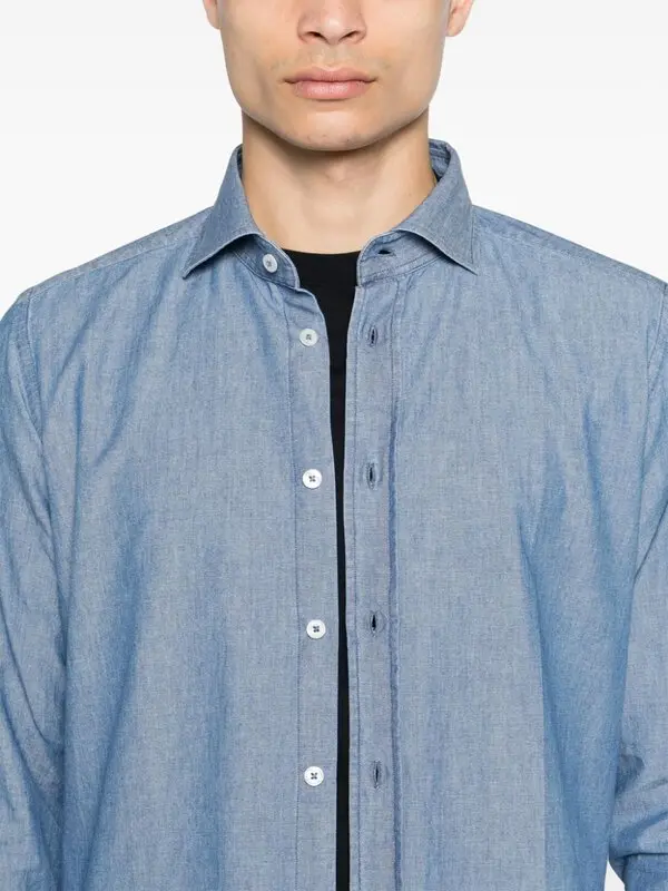 DELL'OGLIO Spread-collar Cotton Shirt