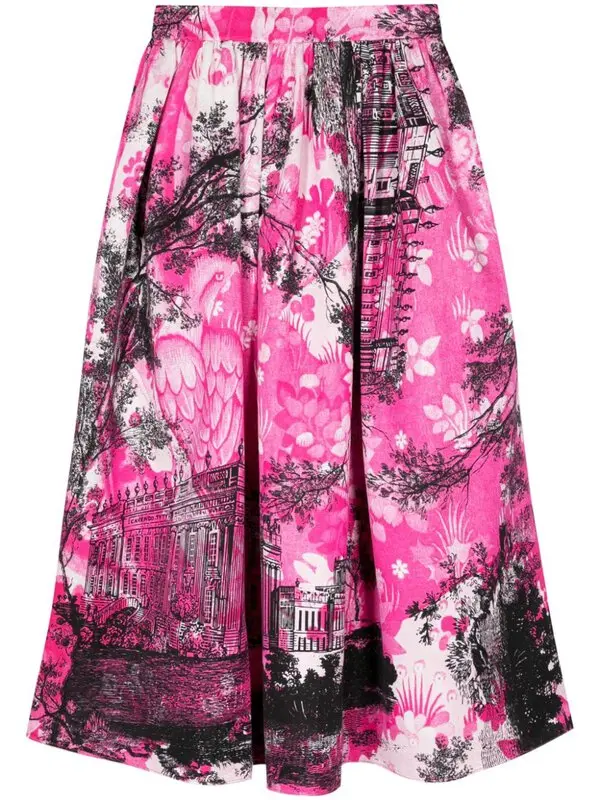 Erdem Printed Jacquard Midi Skirt