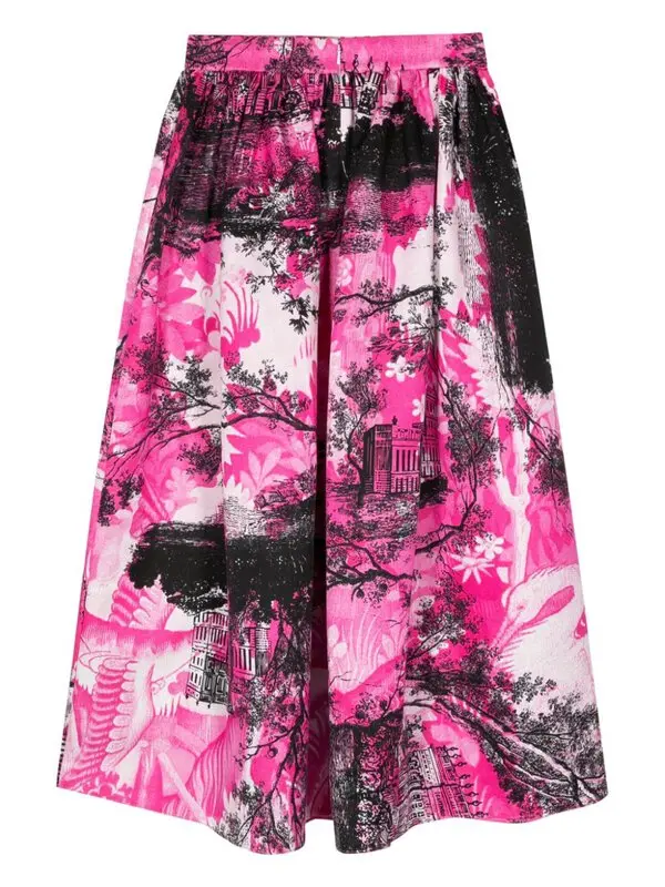 Erdem Printed Jacquard Midi Skirt